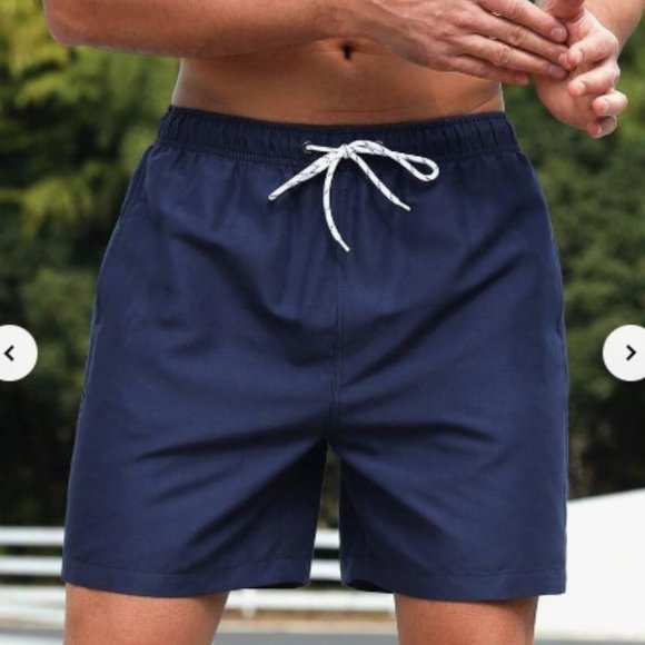 SHEIN | Swim | Swim Trunks Mens Drawstring 32 Waist Shorts Blue ...